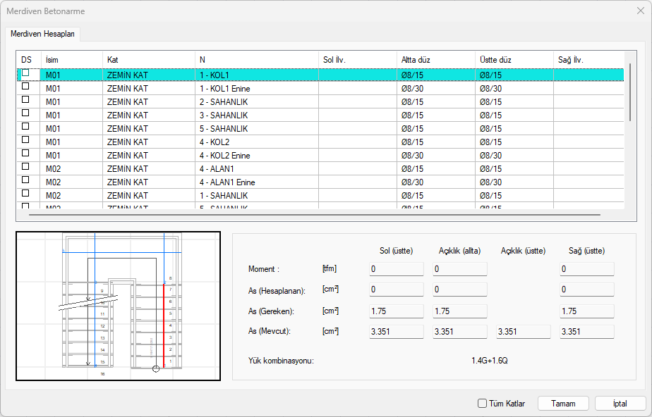 Merdiven Betonarme Tasarım