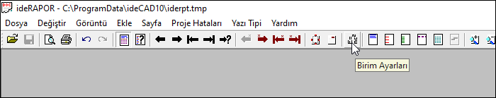 Raporlarda Birim Ayarları
