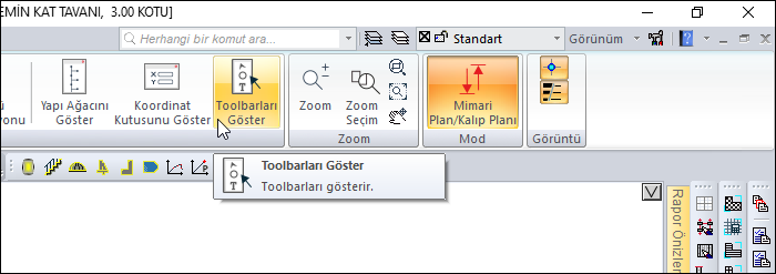 Düşey Toolbar
