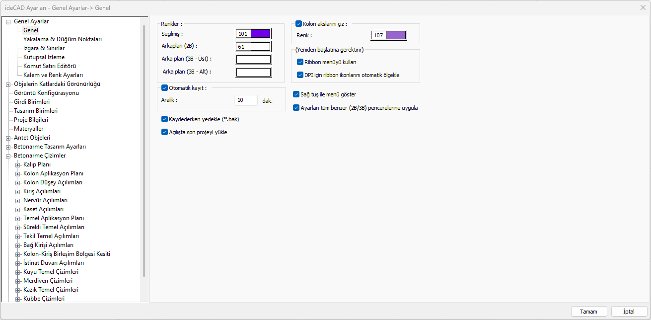 Genel Ayarlar Sekmesi