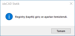 Rapor ve metraj alırken ideCAD kapanıyor.